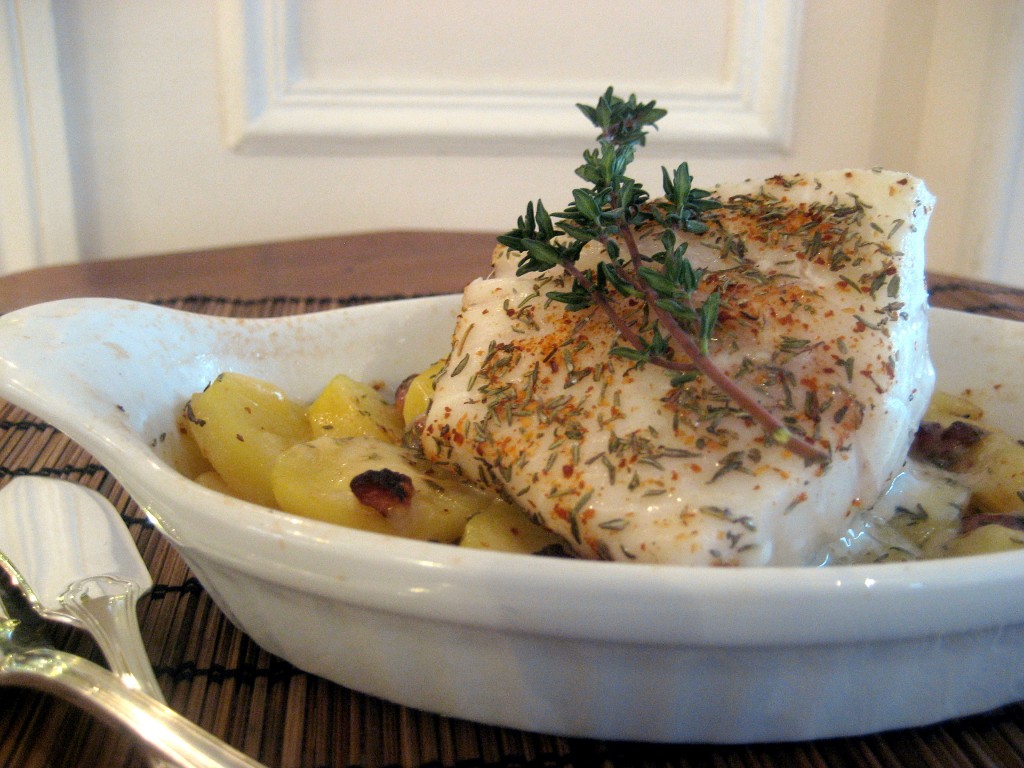 Roasted Cod on a Potato Gratin | Betty Rosbottom