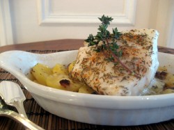 Roasted Cod on a Potato Gratin | Betty Rosbottom