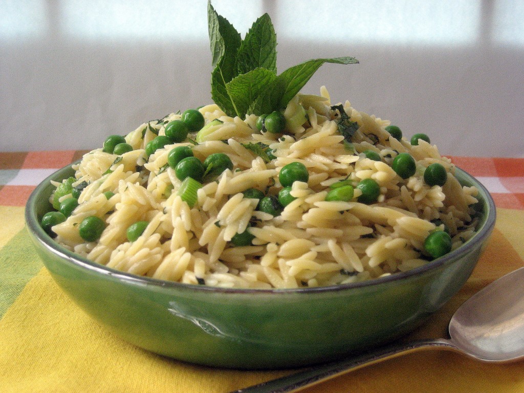Orzo with Peas, Mint, and Parmesan | Betty Rosbottom