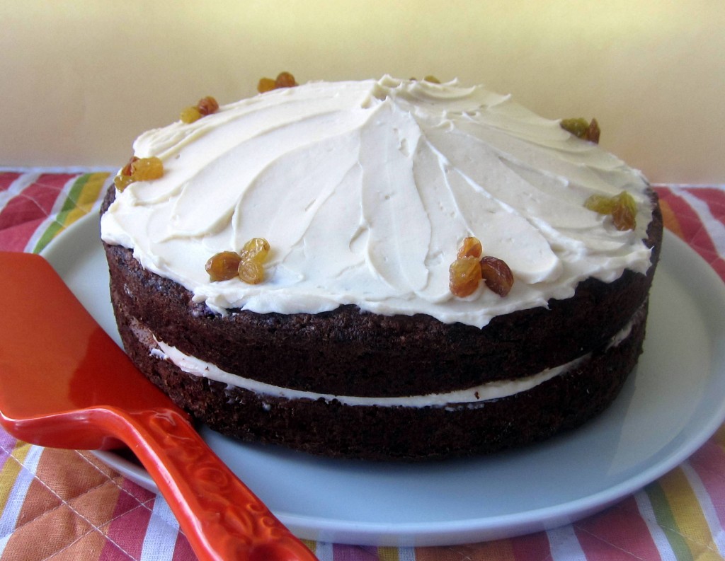 Apple and Golden Raisin Cake with Maple Cream Cheese Frosting | Betty ...